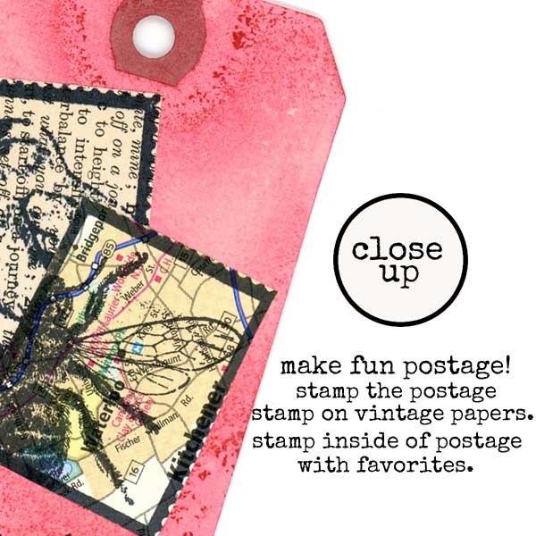 Postage Stamp Wood Mount Rubber Stamp