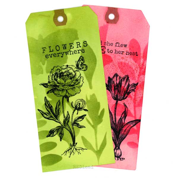 Red Lead Collage Art Stencils for Artists Crafters Makers