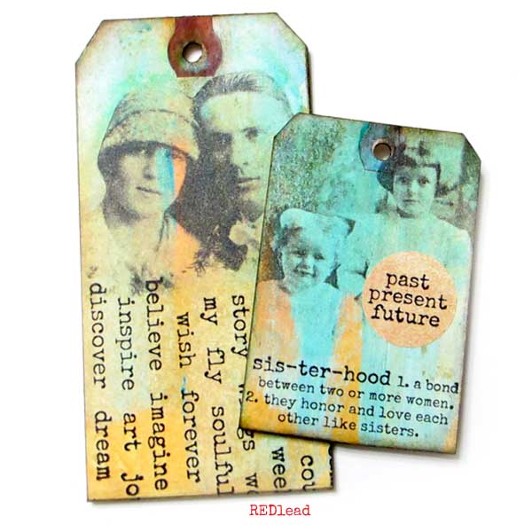 Messy Art Painted Tags Collage Sheet